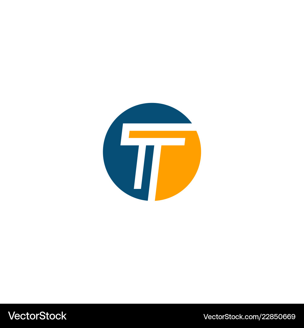 Initial round t design logo Royalty Free Vector Image