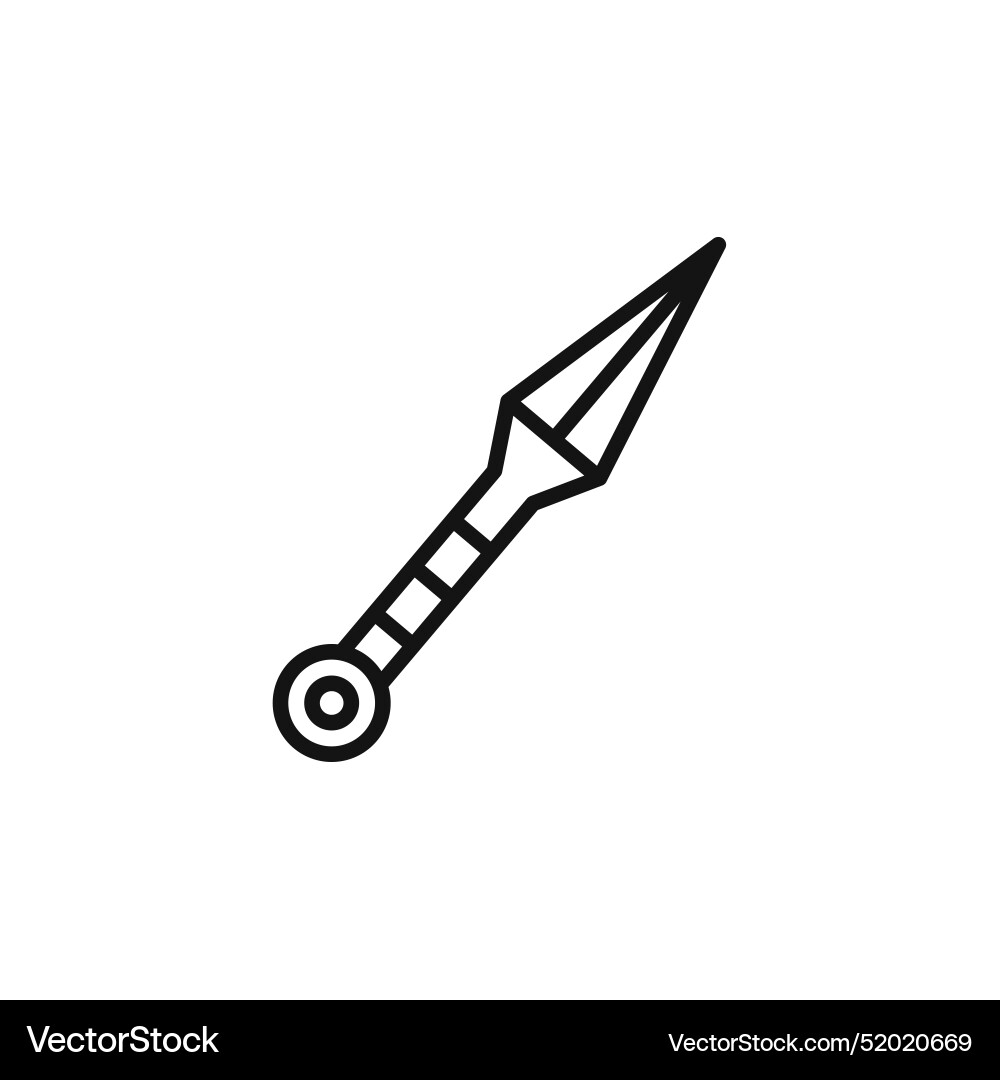 Kunai throwing knife icon outline collection Vector Image