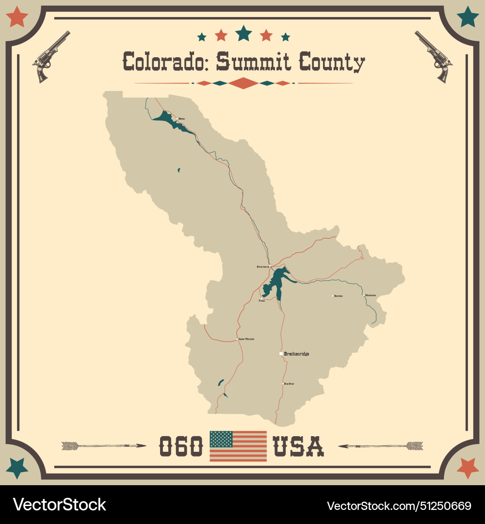 Large and accurate map of summit county colorado Vector Image