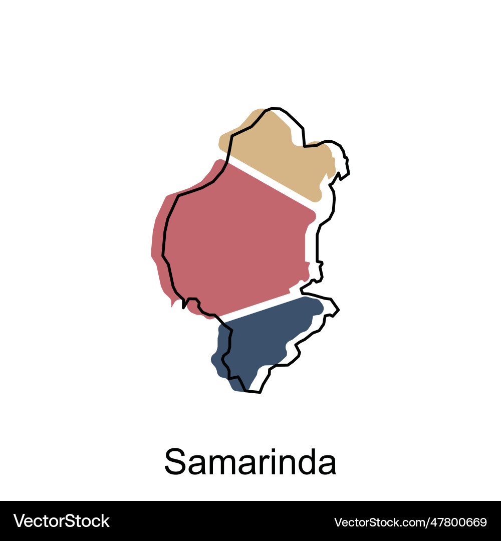 Map of samarinda design template Royalty Free Vector Image