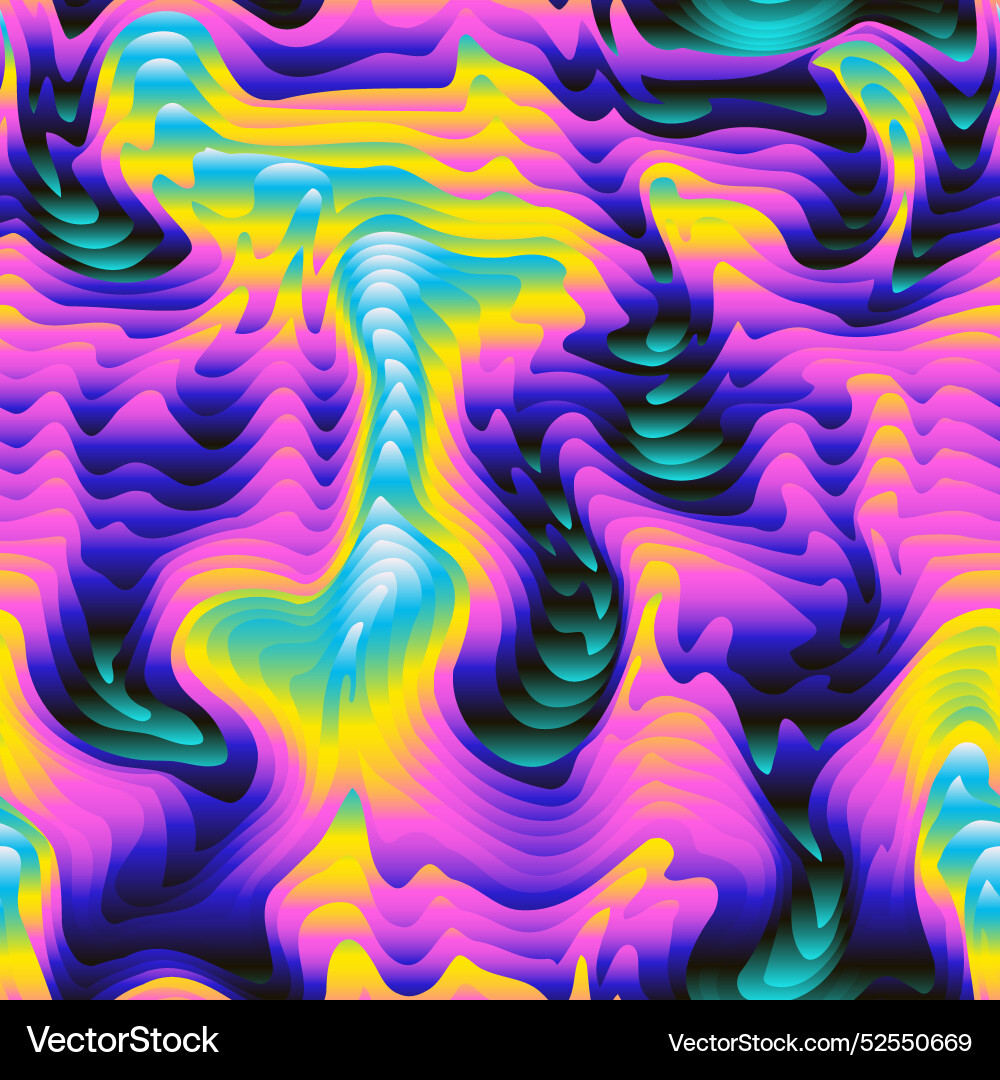 Neon swirls explosion seamless pattern Royalty Free Vector