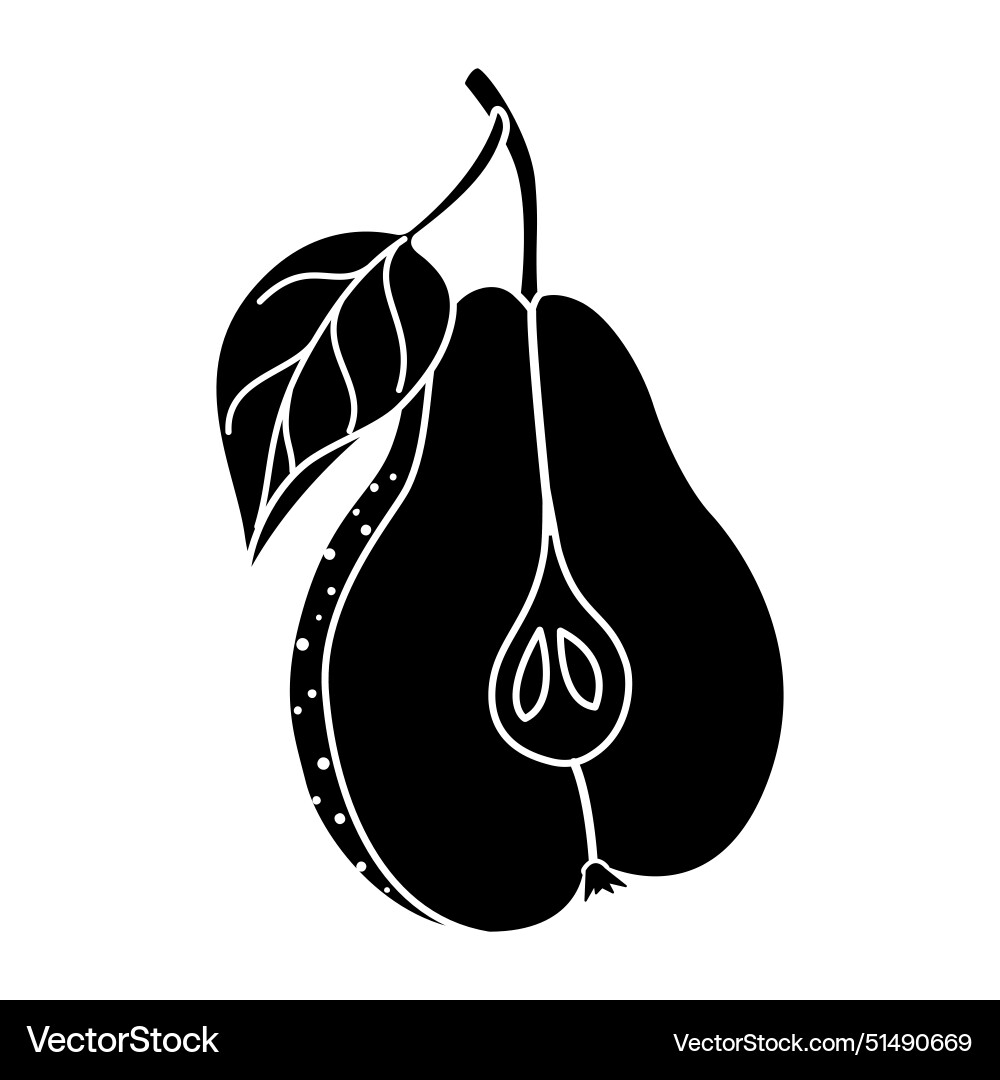 Pear silhouette icon minimalistic design Vector Image