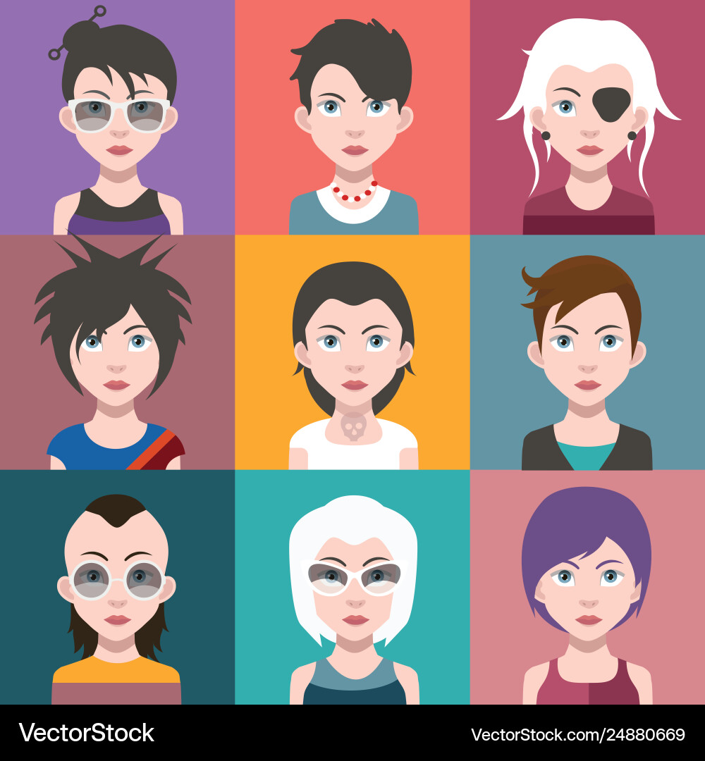 People avatars with colorful backgrounds Vector Image