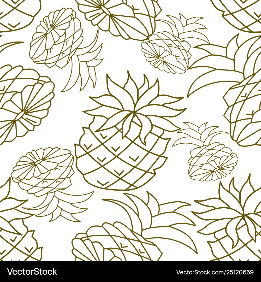 Pineapple fruit pattern seamless template Vector Image