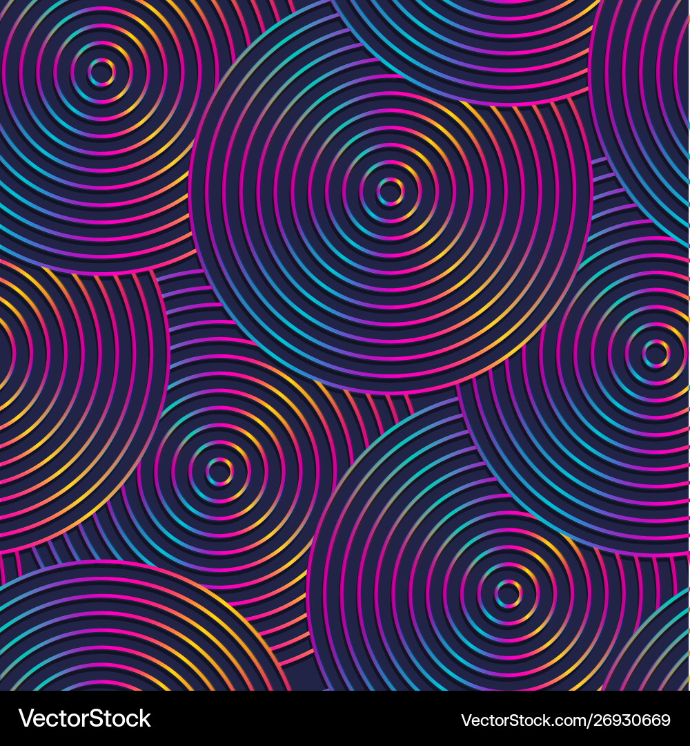 Psychedelic Neon Circle Pattern Royalty Free Vector Image