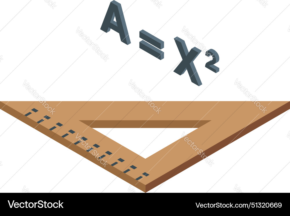 Quadratic equation concept with ruler Royalty Free Vector