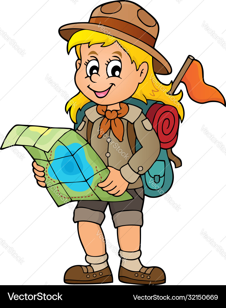 Scout girl theme image 3 Royalty Free Vector Image