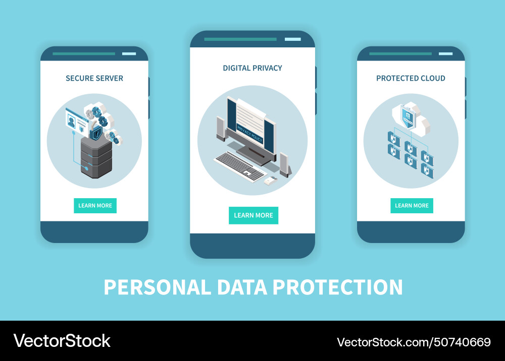 Secure data vertical banners Royalty Free Vector Image