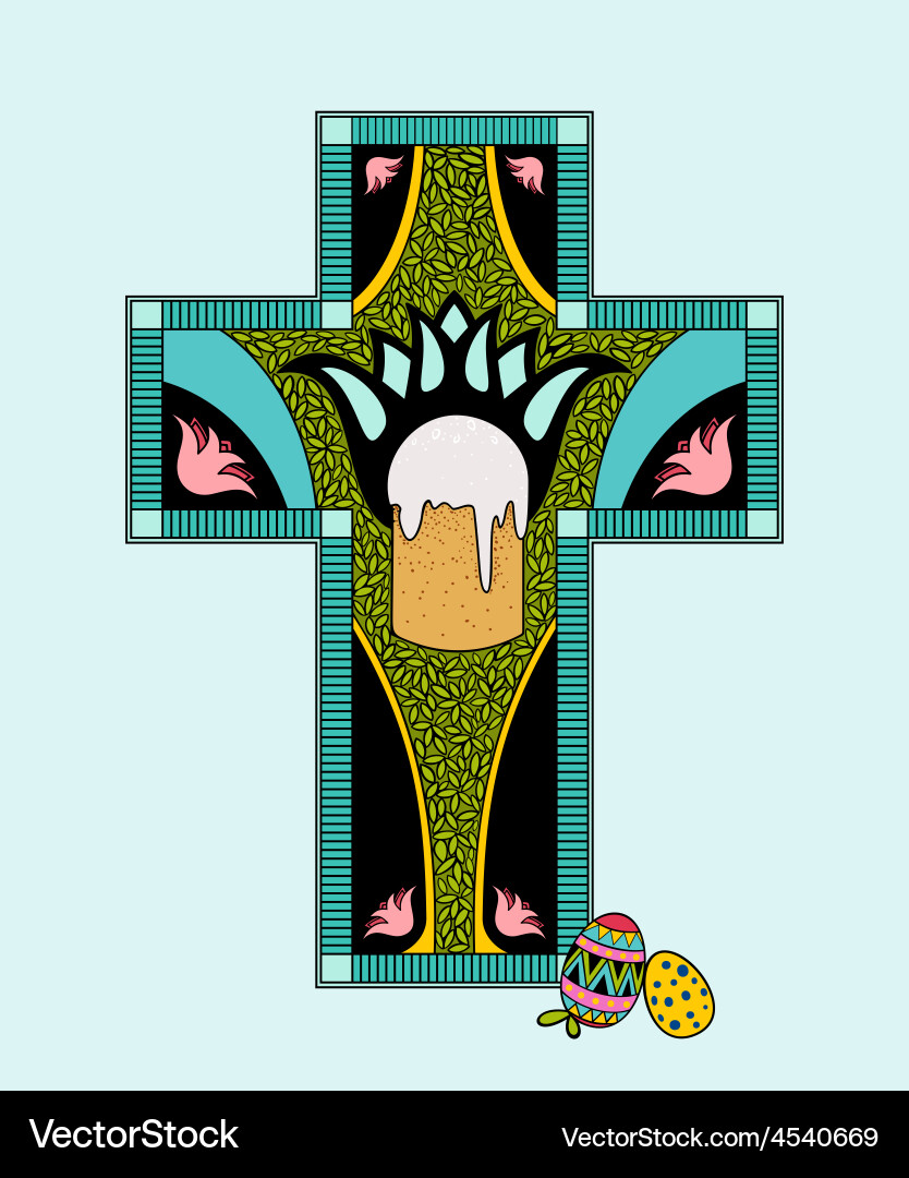 Stained Glass Easter Pattern Royalty Free Vector Image