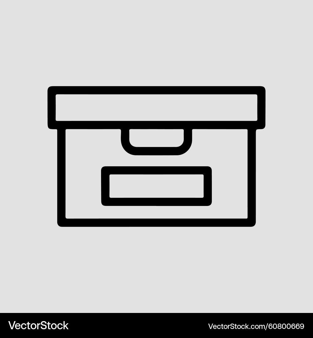Storage Box with Label Icon – Royalty-Free Vector | VectorStock