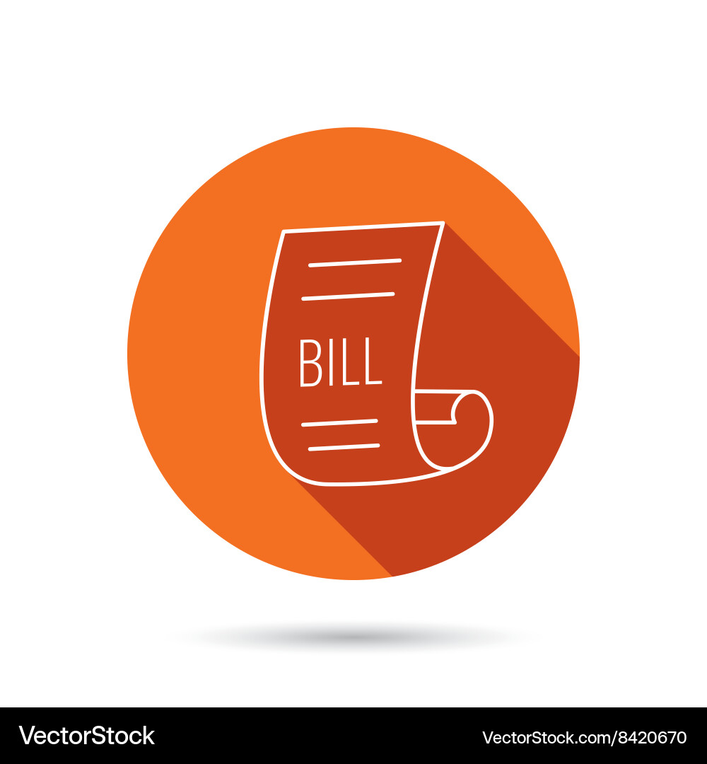 Bill icon pay document sign Royalty Free Vector Image