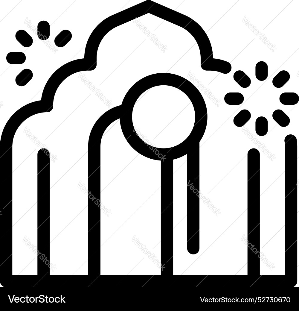 Fireworks exploding over taj mahal celebrating Vector Image