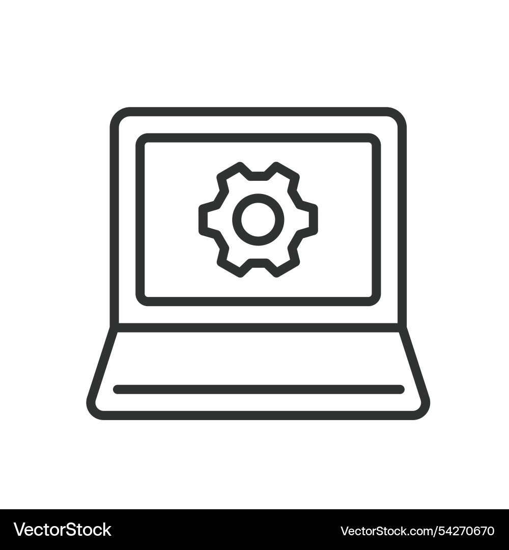 Laptop configuration icon in line design Vector Image