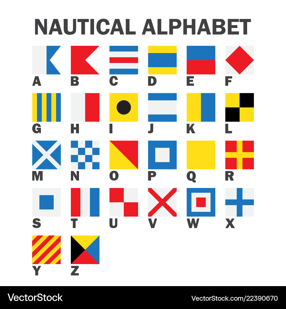 Maritime Signal Flags Set Royalty Free Vector Image