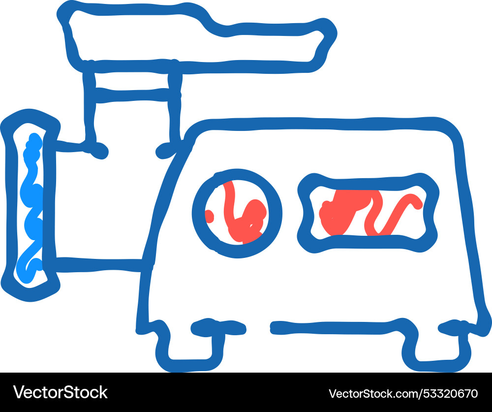 Meat grinder chopper icon doodle Royalty Free Vector Image