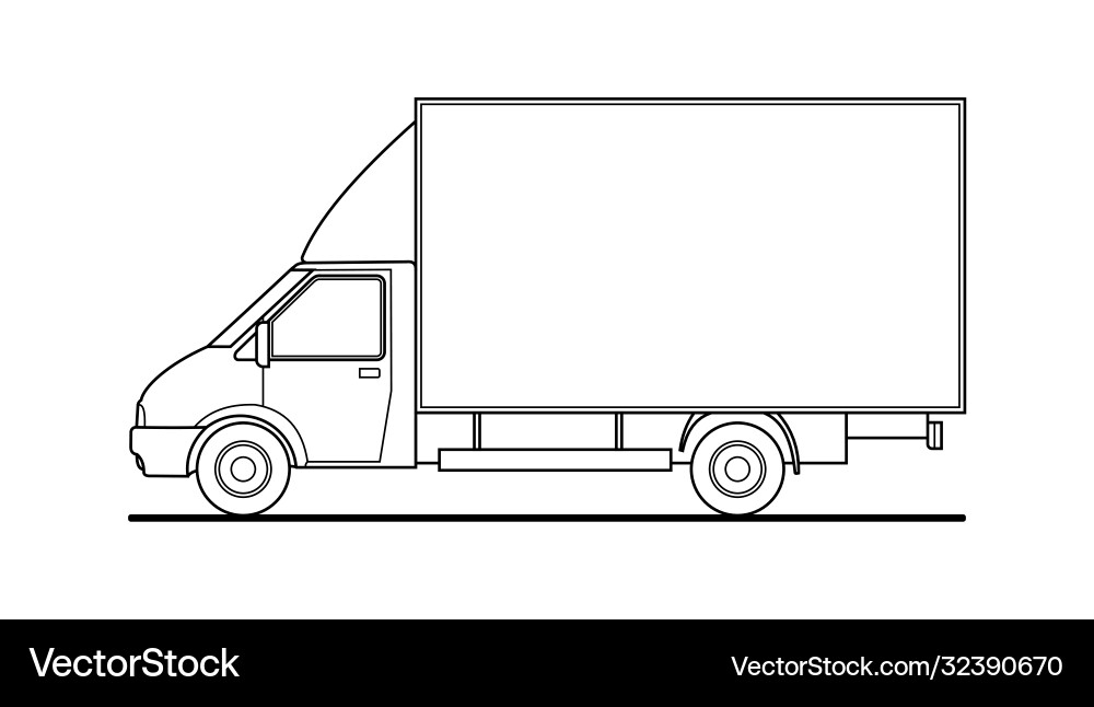 Semi Truck Side View Drawing