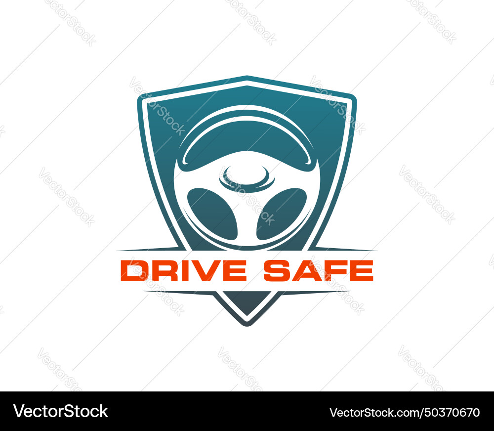 Safe drive icon driving school symbol or emblem Vector Image