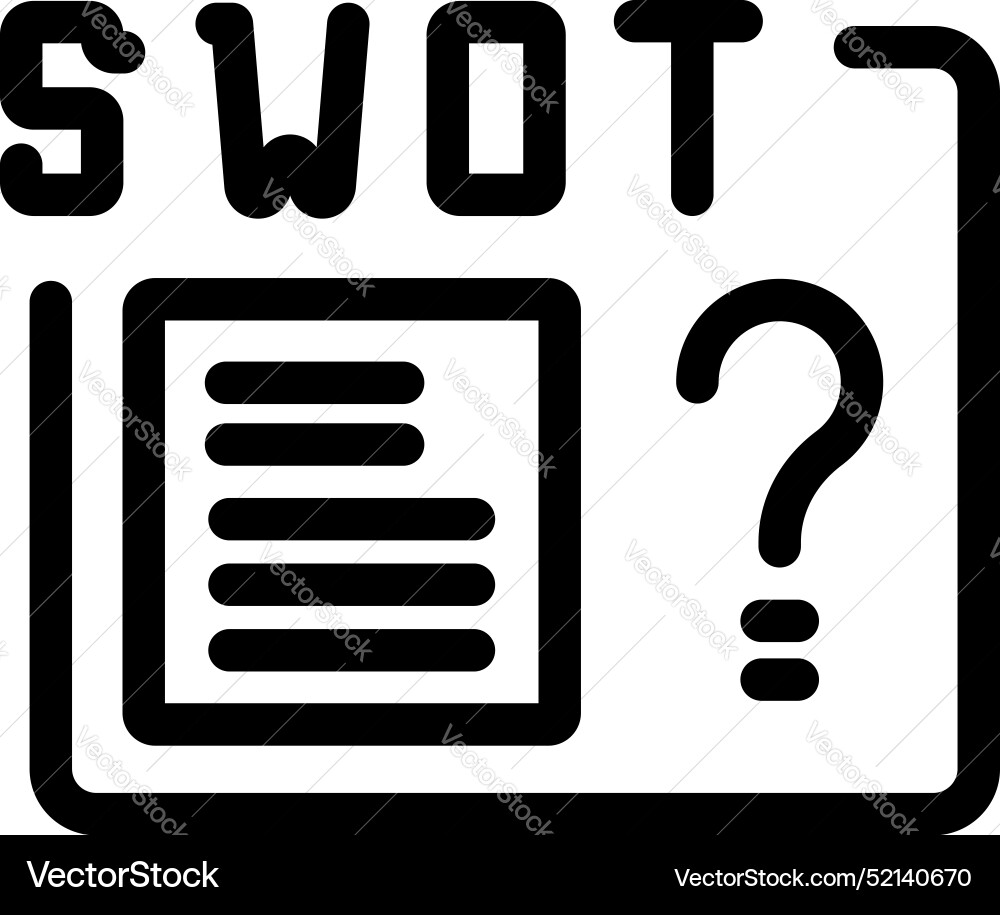 Swot analysis icon showing strengths weaknesses Vector Image