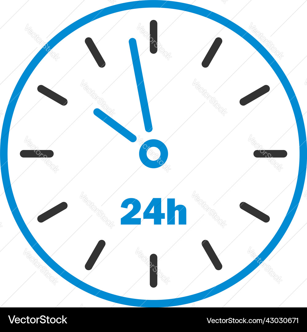 24 hours clock icon Royalty Free Vector Image - VectorStock