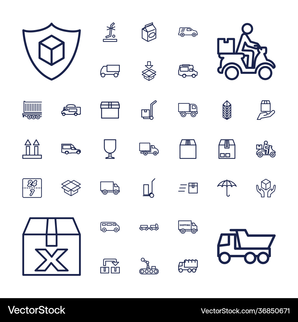 37 delivery icons Royalty Free Vector Image - VectorStock