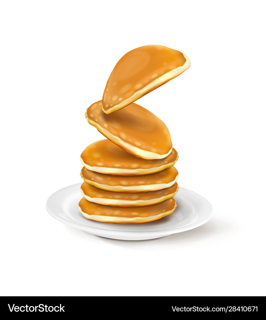 A plate with pancakes Royalty Free Vector Image