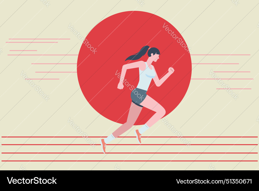 Athletic running woman Royalty Free Vector Image