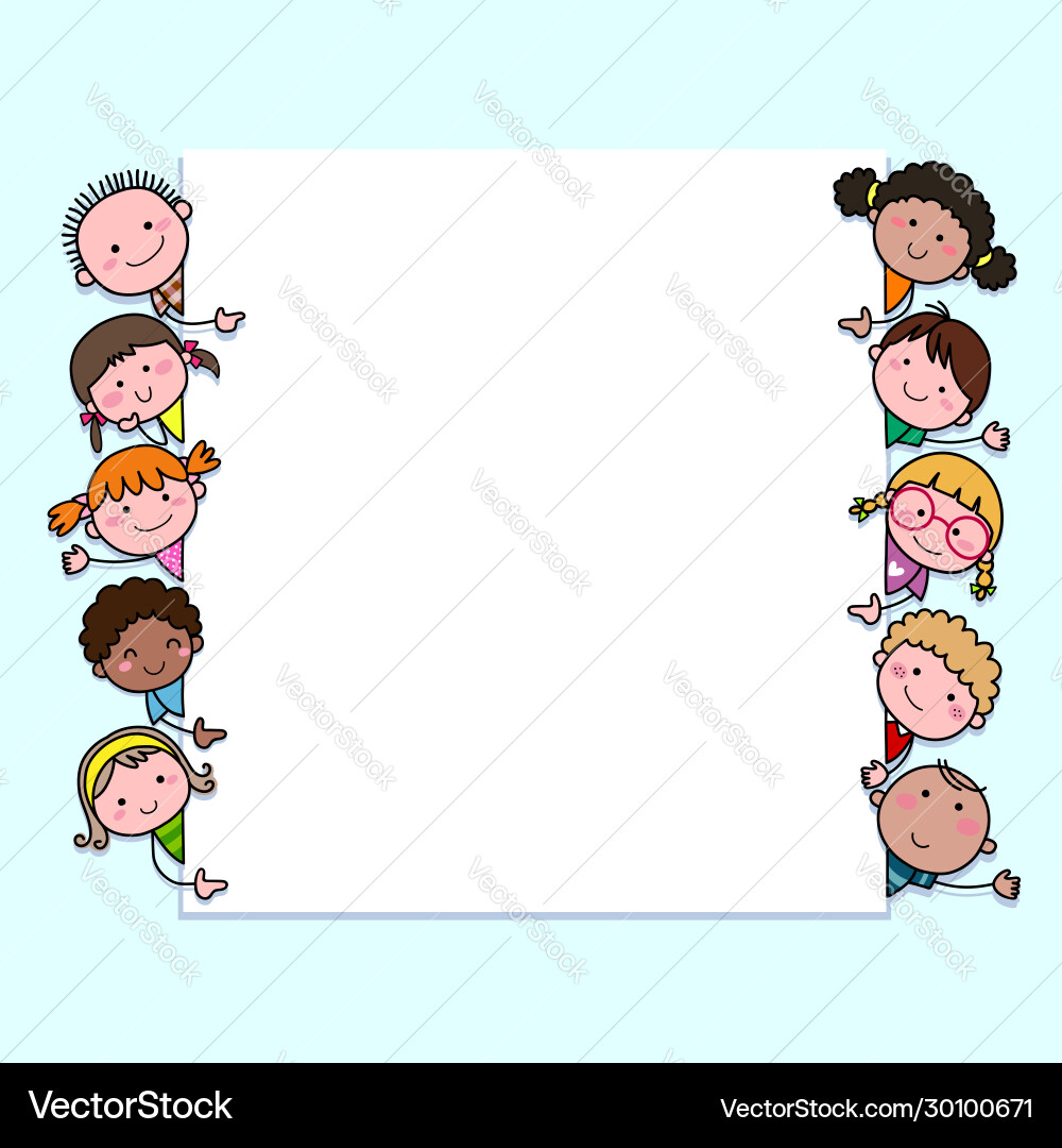 Background with cute cartoon children Royalty Free Vector