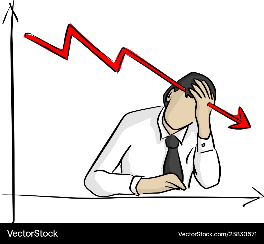 Business Crisis - Downward Trend Royalty Free Vector Image