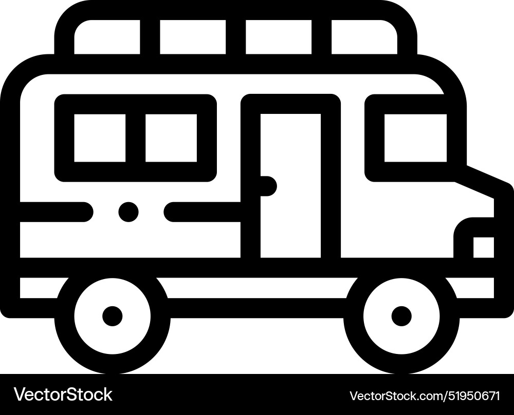 Caravan icon thin linear style design isolated Vector Image