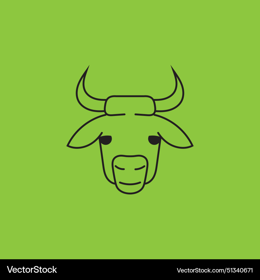 Cow head from front iconic style Royalty Free Vector Image