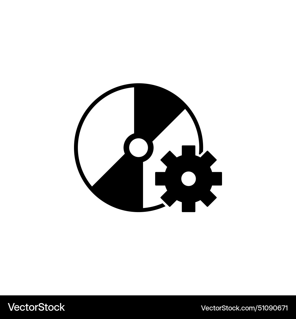 Disc setting flat icon Royalty Free Vector Image