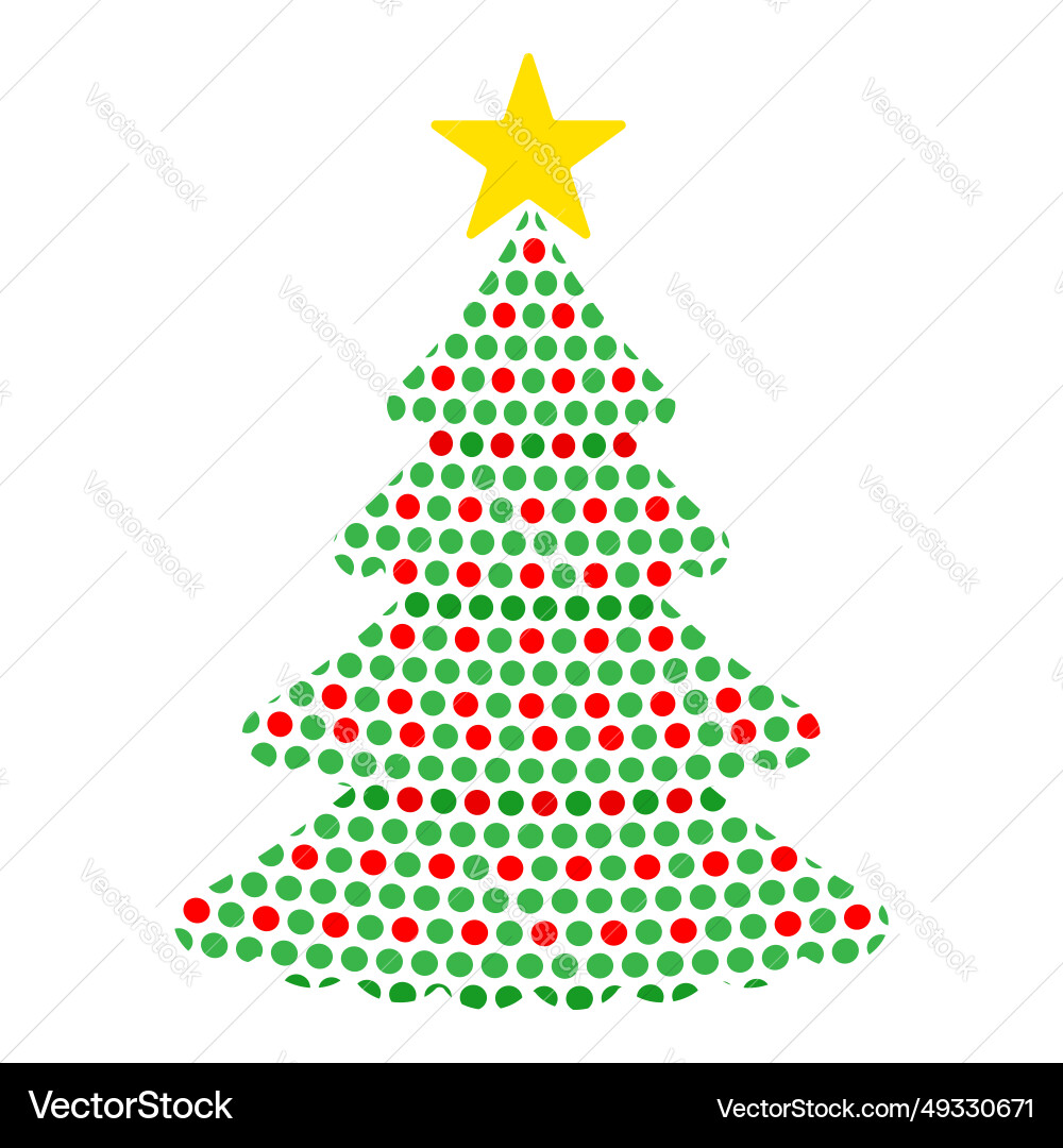 Dotted Christmas Tree Royalty Free Vector Image