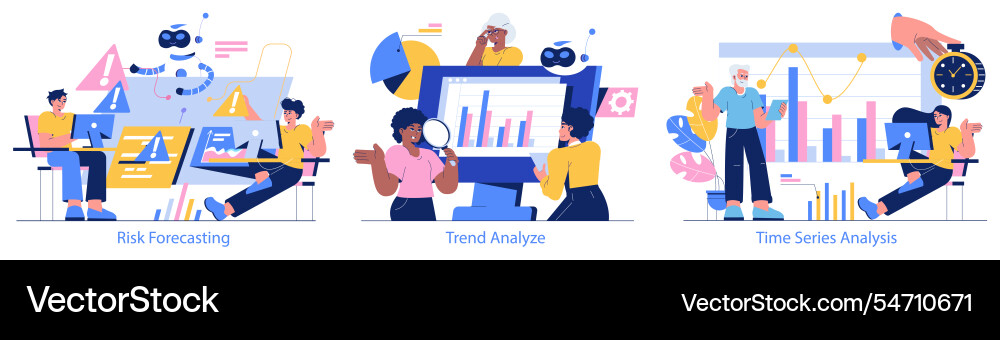 Forecasting flat Royalty Free Vector Image - VectorStock