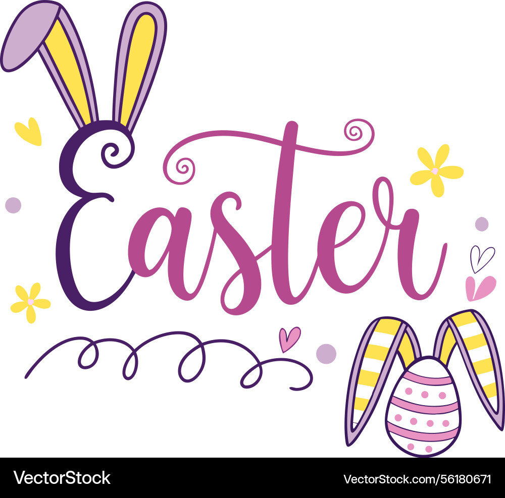 Happy easter typography Royalty Free Vector Image