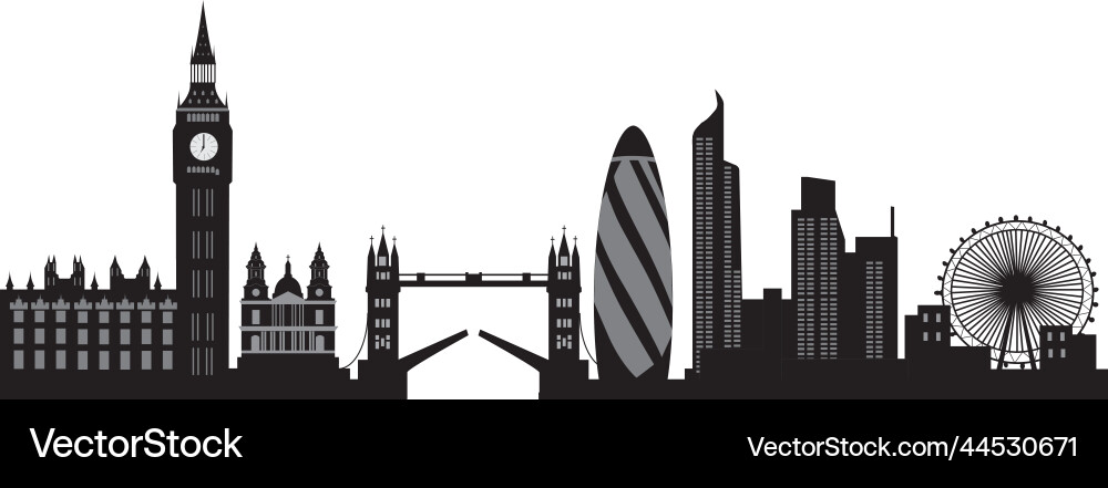 London skyline england city Royalty Free Vector Image