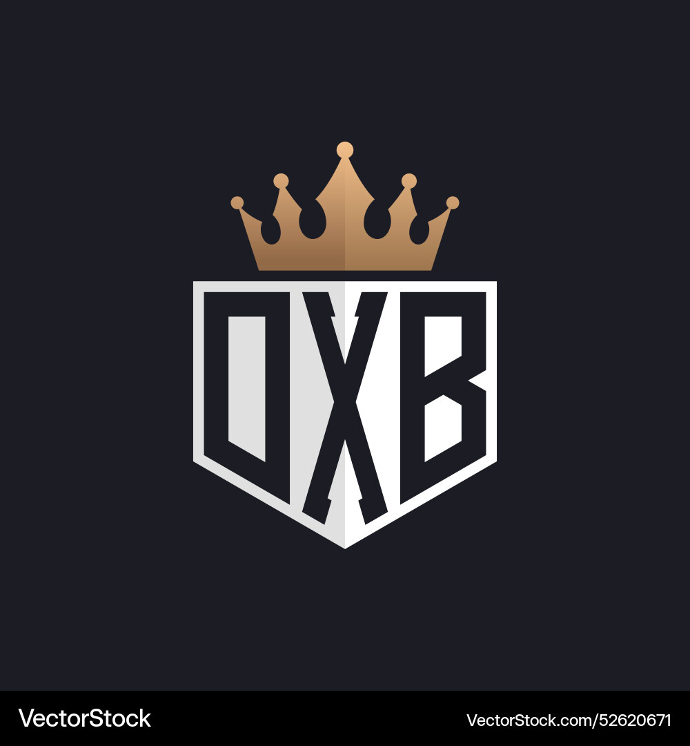 Luxury dxb logo with crown elegant initials Vector Image