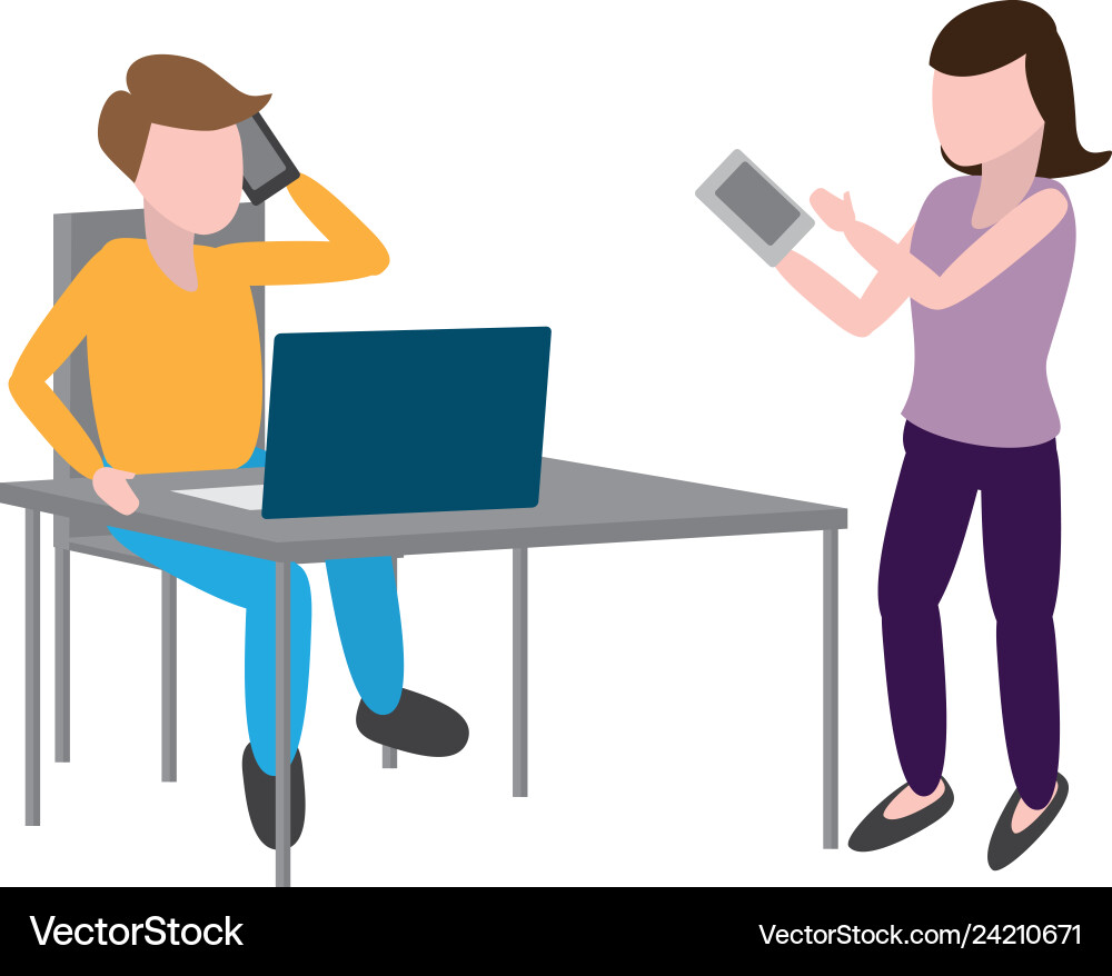 People tech device Royalty Free Vector Image - VectorStock