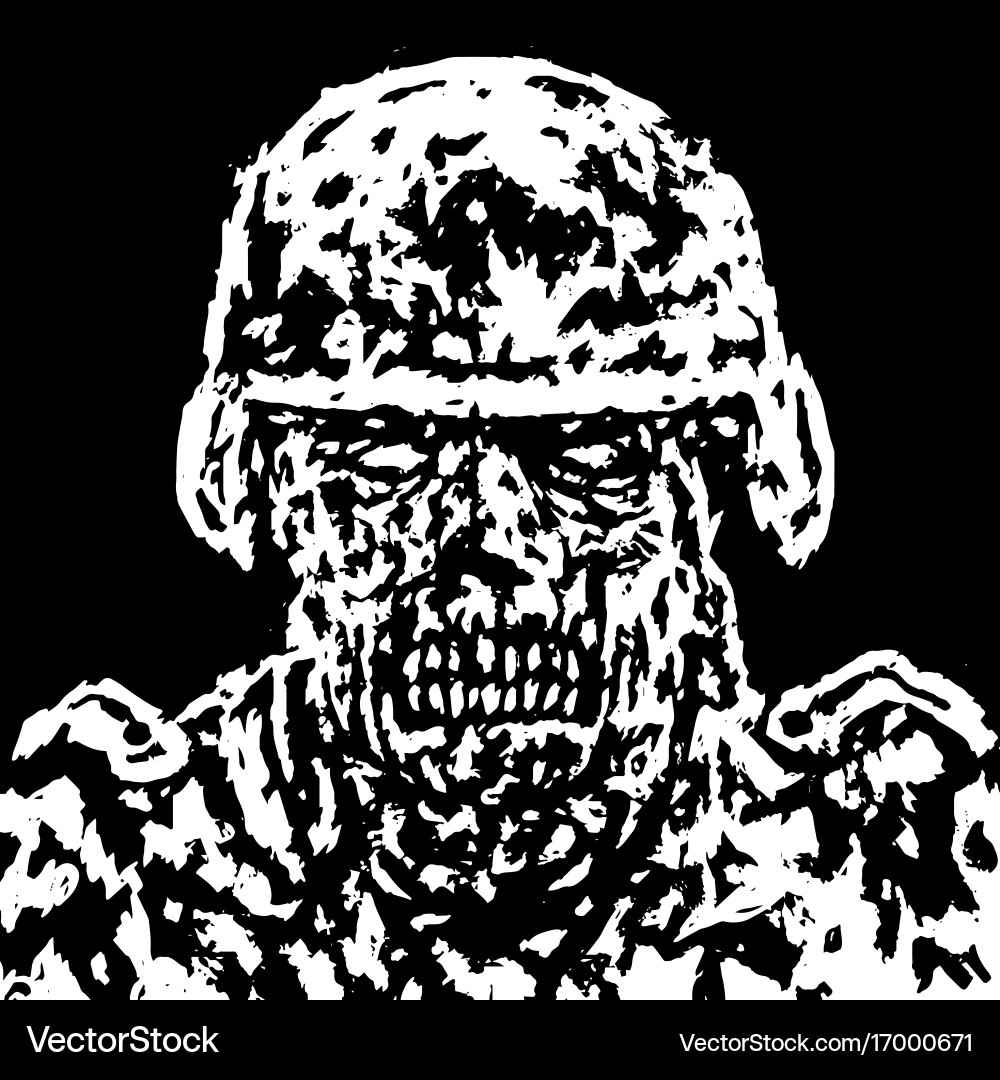 Scary zombie soldier concept Royalty Free Vector Image