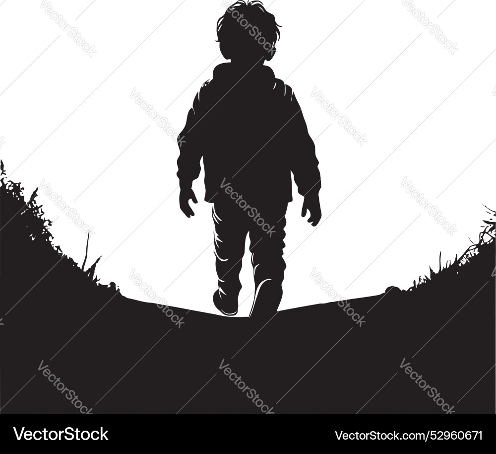 Solostride sleek child striding emblem Royalty Free Vector