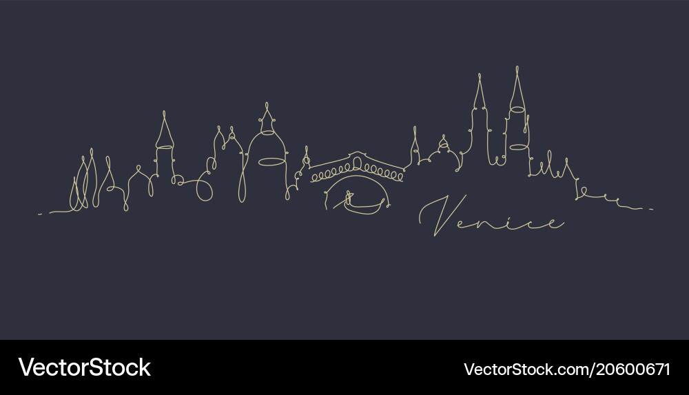 Venice Skyline Silhouette Royalty Free Vector Image
