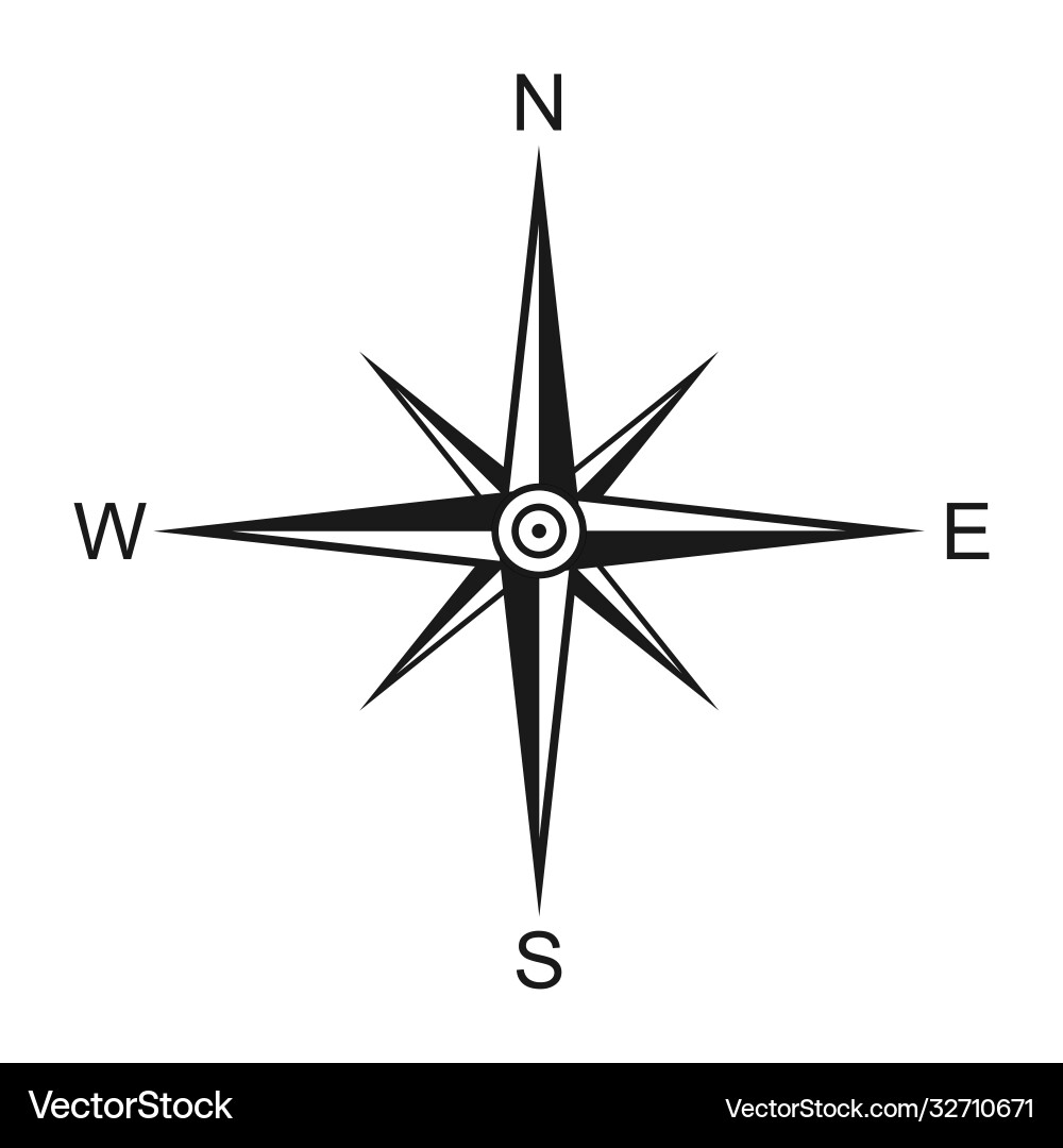 Wind rose isolated on white background compass Vector Image