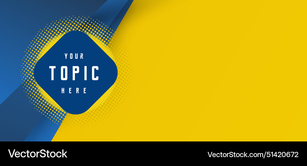 A blue diamond-shaped text box is centrally Vector Image