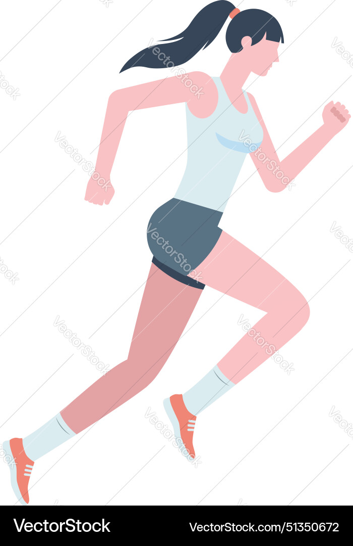 Athletic running woman Royalty Free Vector Image