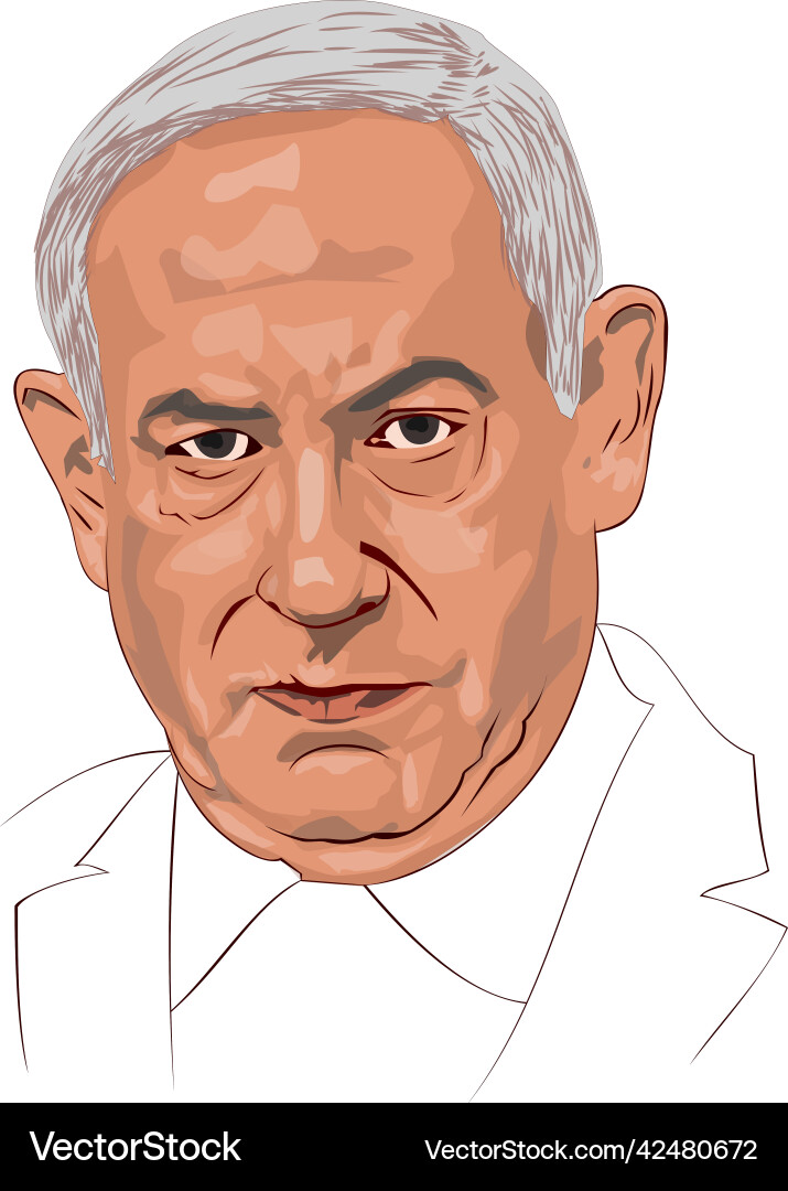 Benjamin netanyahu israeli politician Royalty Free Vector