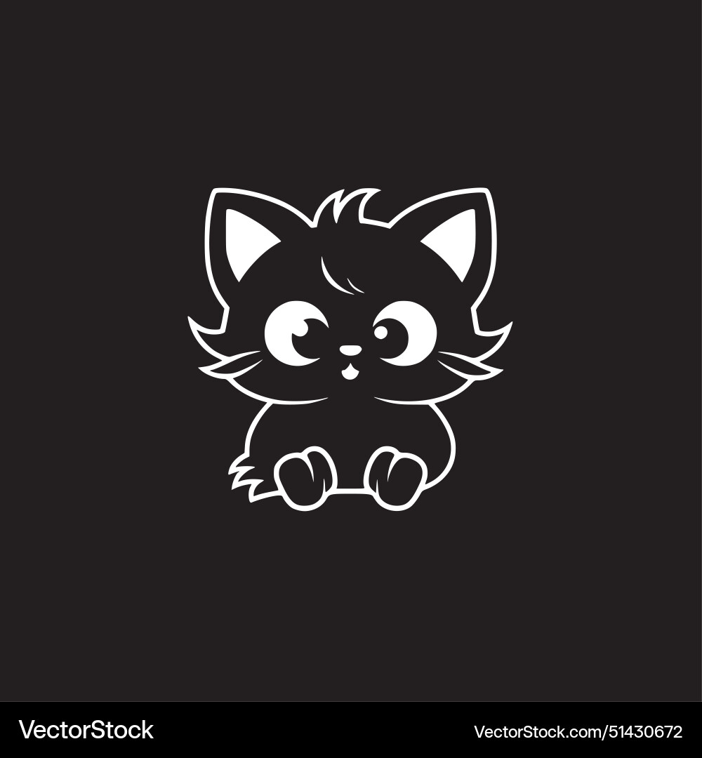 Cat - black and white Royalty Free Vector Image