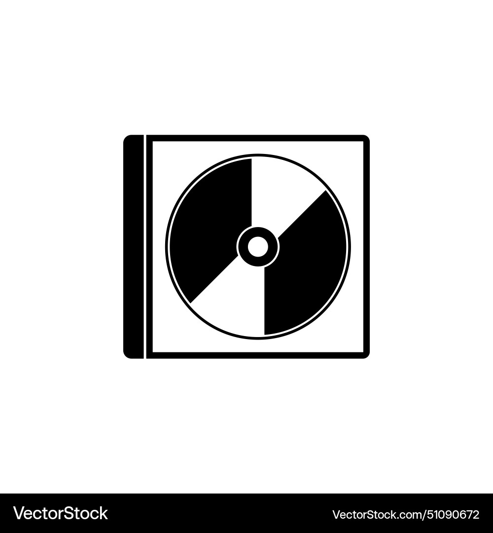 Cd dvd disc and box flat icon Royalty Free Vector Image