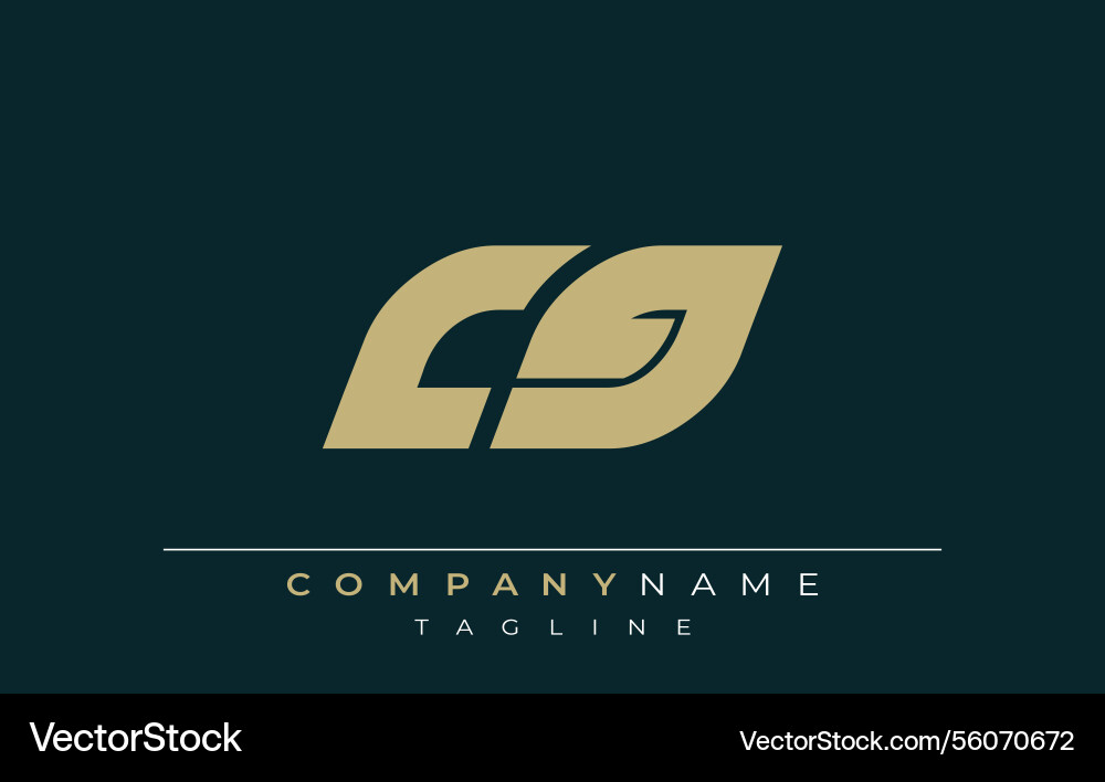 Cg sleek geometric logo design Royalty Free Vector Image