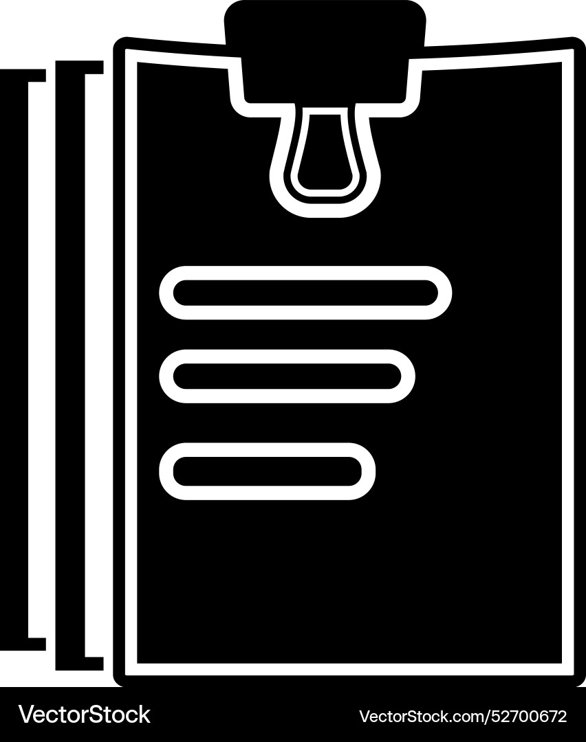 Clip binder paper stationary icon Royalty Free Vector Image