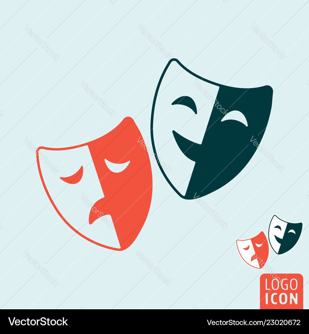 Comedy and tragedy theatrical masks symbol Vector Image