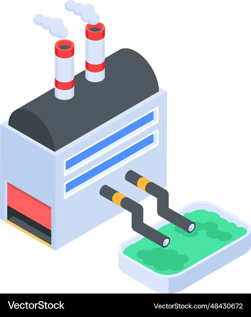Factory isometric icon Royalty Free Vector Image